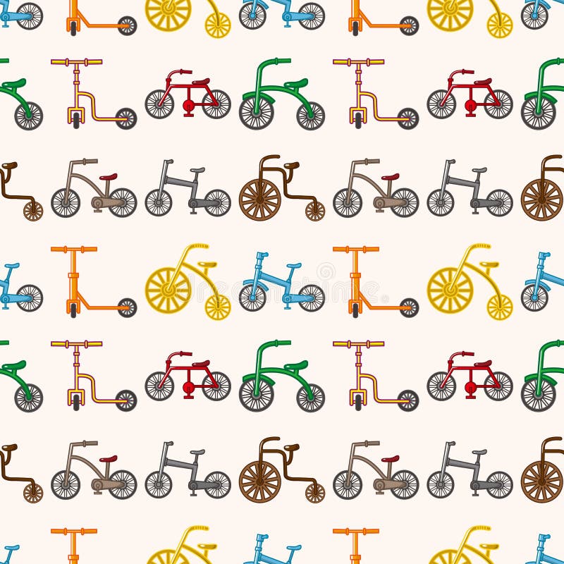 Seamless bicycle pattern stock vector. Illustration of childish - 17261324