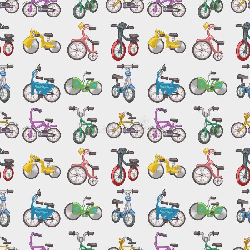 Seamless bicycle pattern stock vector. Illustration of childish - 17261324