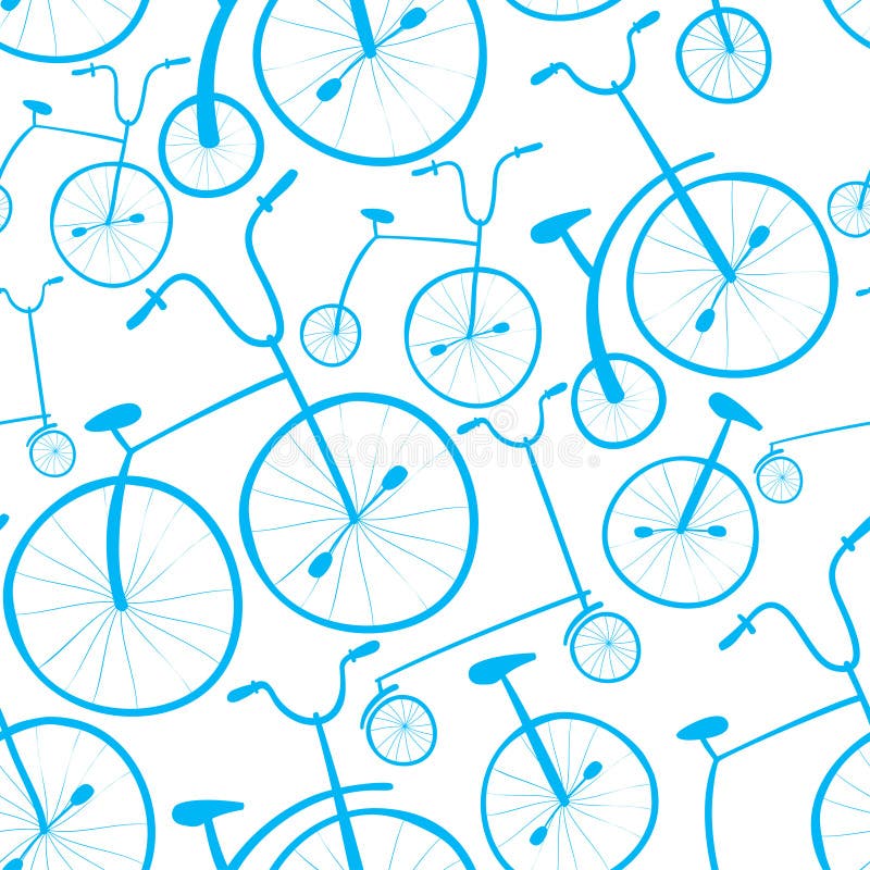 Seamless Bicycles Pattern. Bikes Stock Vector - Illustration of single ...