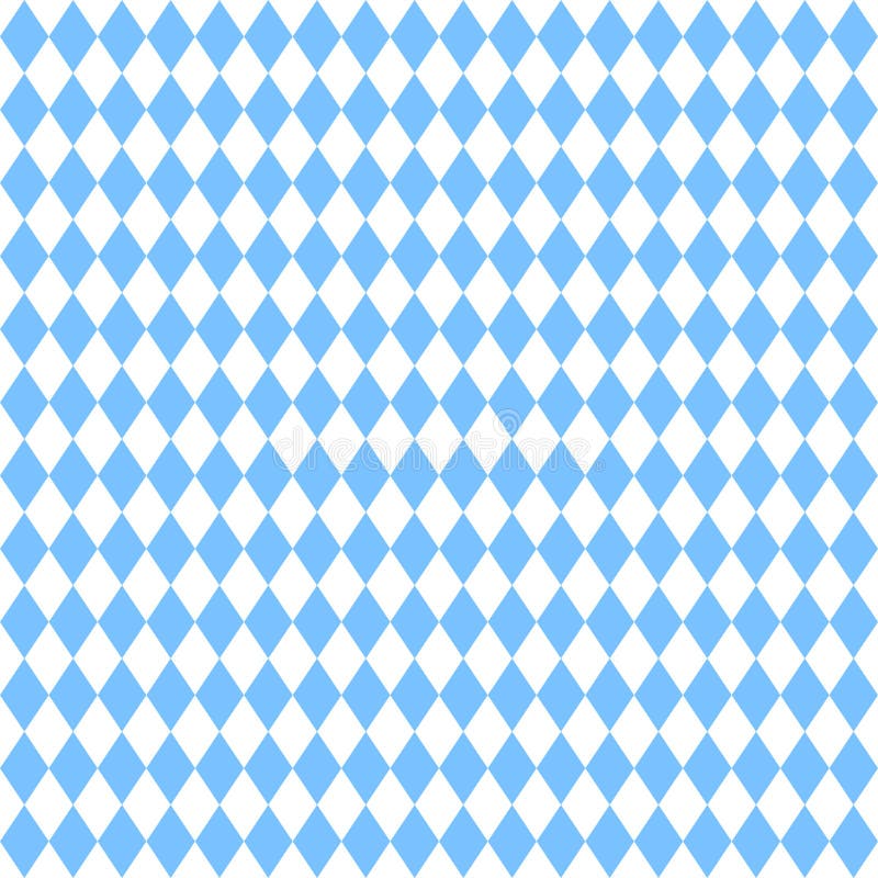 Seamless Big Straight Diamond Pattern Oktoberfest Light Blue And White