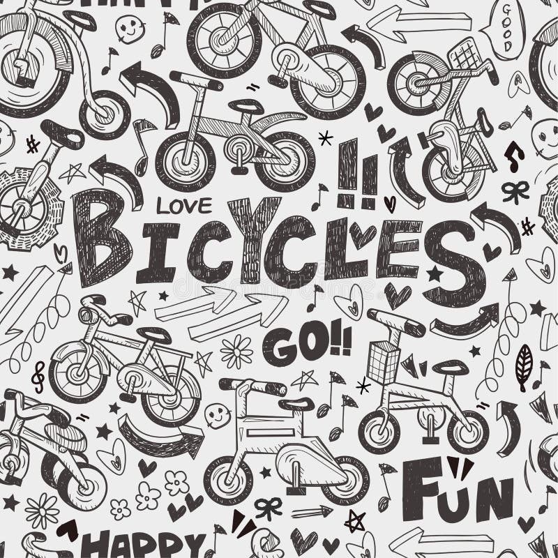 Seamless bike pattern stock vector. Illustration of vector - 32651099