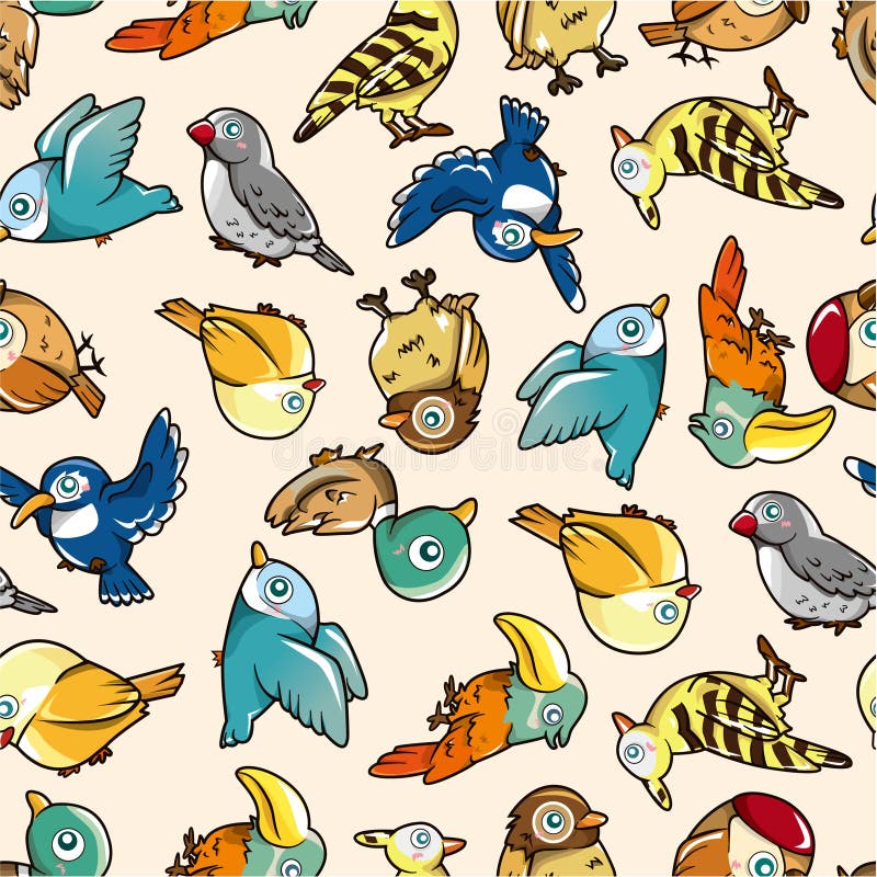 Seamless bird pattern stock vector. Illustration of color - 17635022