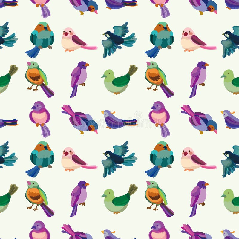 Seamless bird pattern stock vector. Illustration of color - 17635022