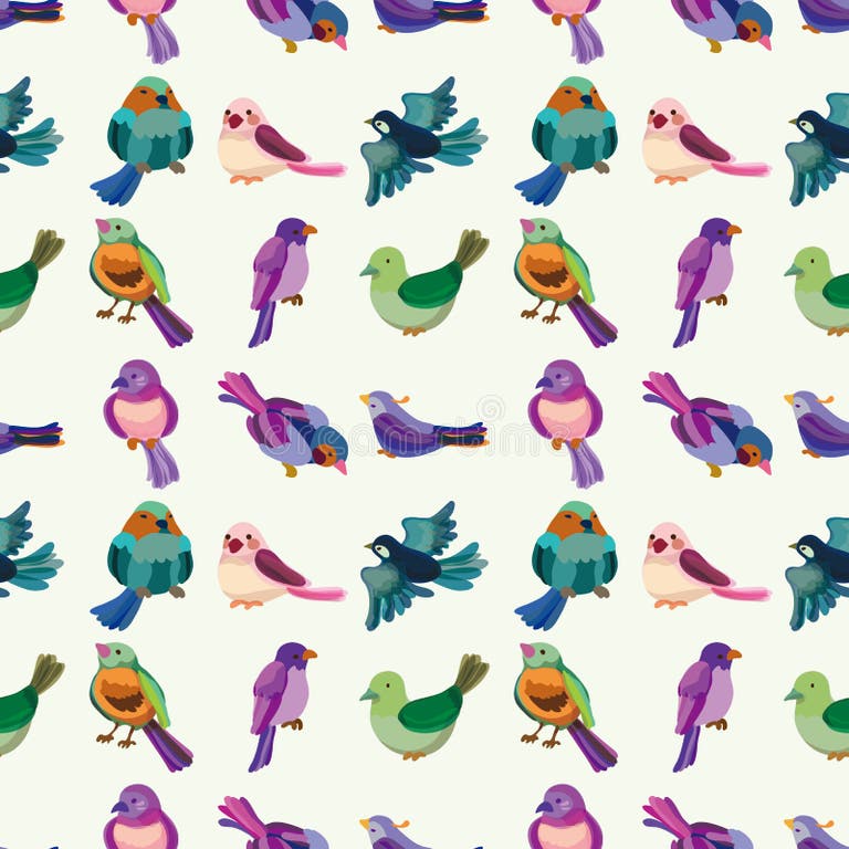 Bird Icon Seamless Pattern Stock Illustrations – 12,616 Bird Icon ...