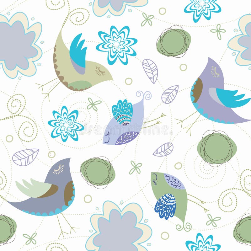 Seamless birds pattern stock vector. Illustration of abstract - 16720382