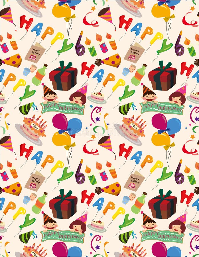 Birthday Party Seamless Repeat Pattern Vector Stock Vector ...