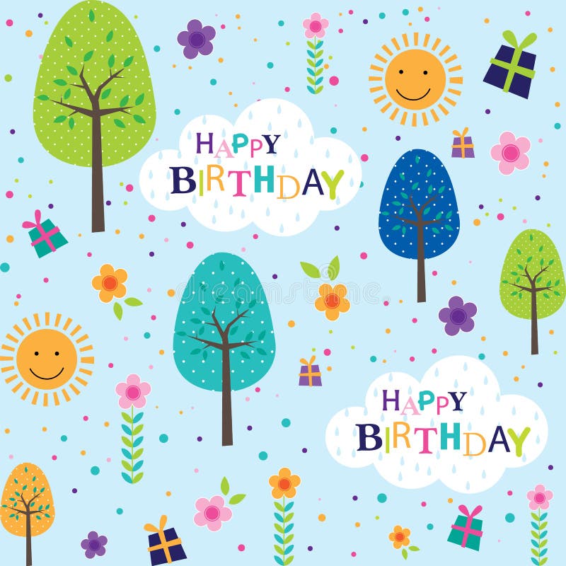 Seamless Birthday Background Stock Illustration - Illustration of ...