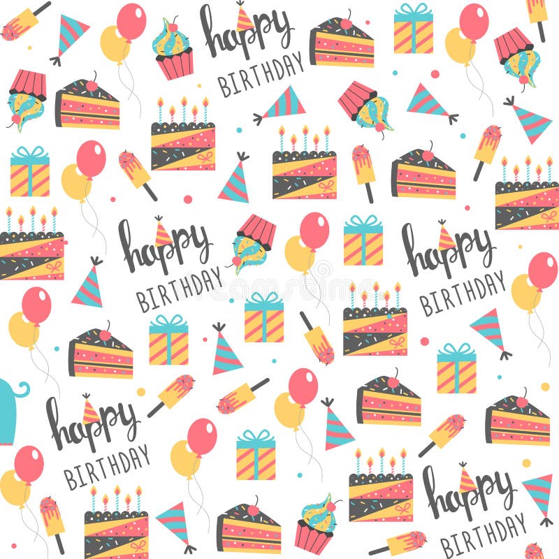 Seamless birthday pattern. stock vector. Illustration of festive - 90932381 Seamless birthday pattern. stock vector. Illustration of festive - 90932381