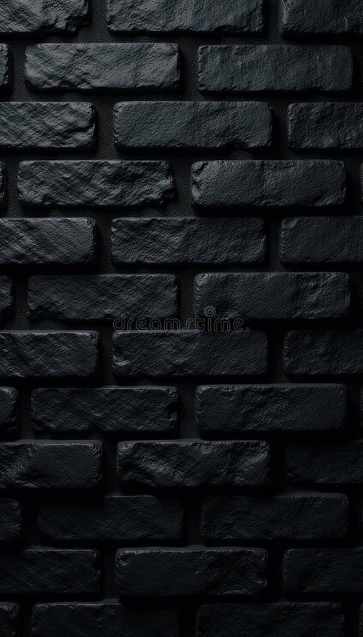 Seamless Black Brick Wall Texture, Dark Backdrop , Rough, Wall Stock ...
