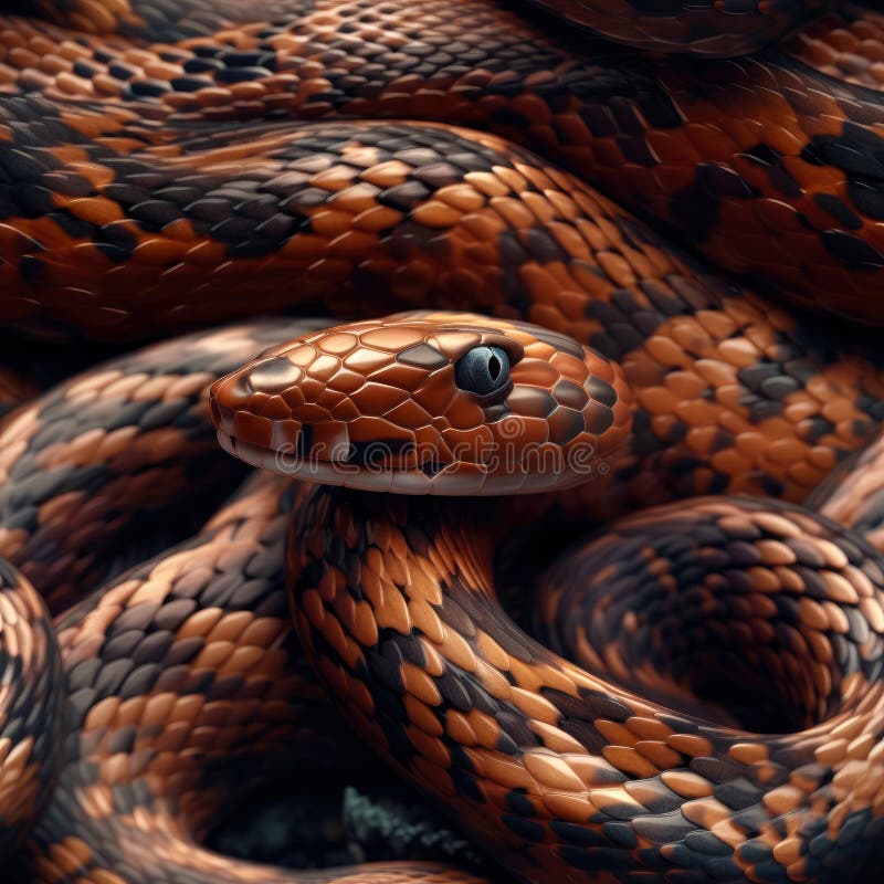Seamless Black and Brown Color Snake Texture Pattern. Generative Ai ...