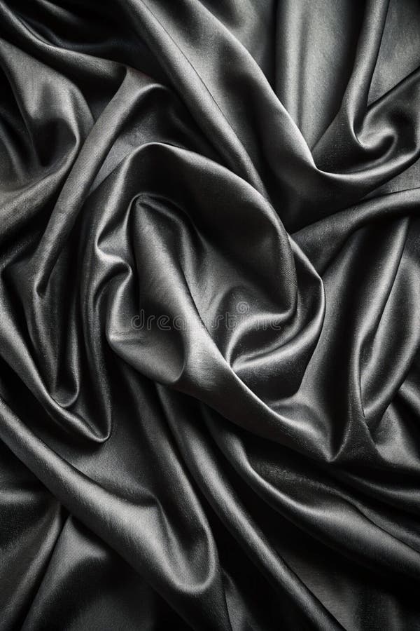 Seamless Black Crinkle Flow Fabric Texture Stock Illustration ...