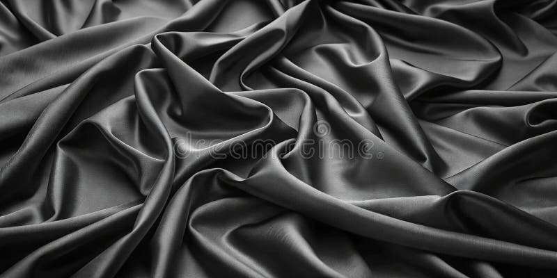 Seamless Black Crinkle Flow Fabric Texture Stock Illustration ...