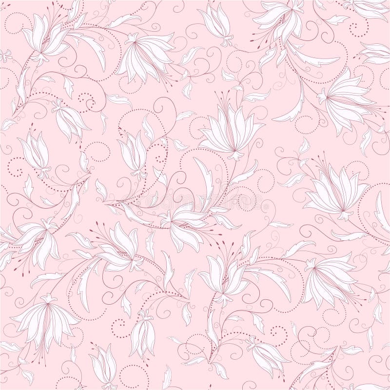 Seamless Pink Floral Background Stock Vector - Illustration of beauty ...