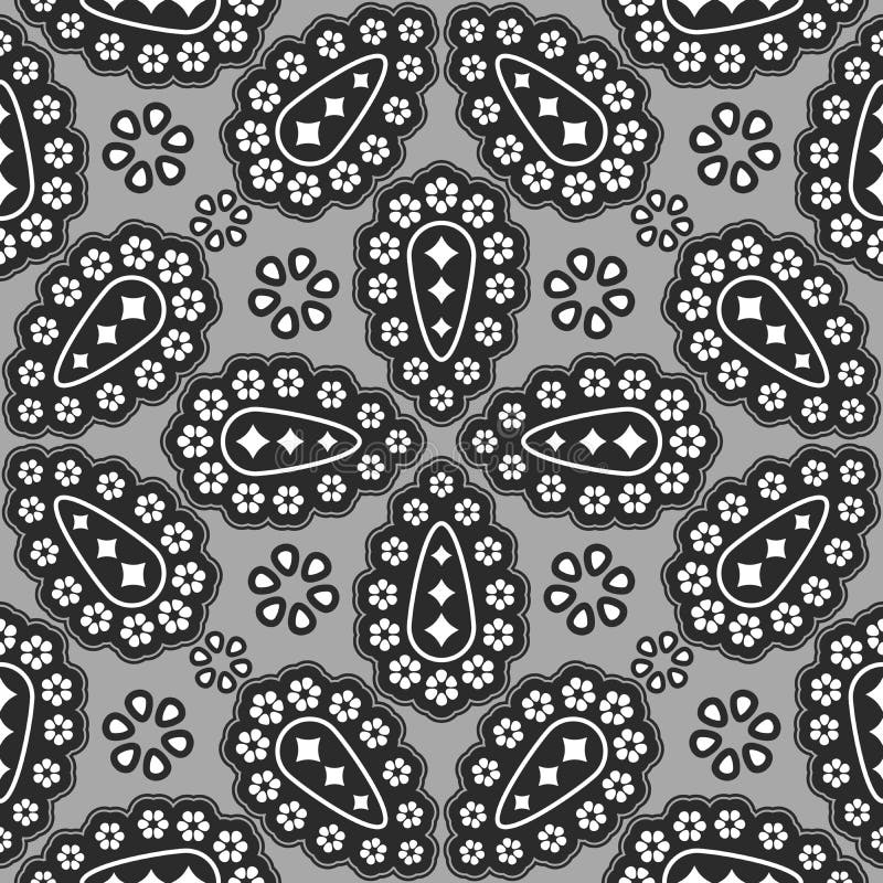 Seamless Black, Grey and White Ornamental Pattern Stock Vector ...