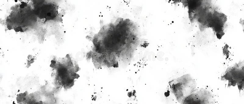 Seamless Black Ink Diffusion Pattern on Immaculate White Background ...