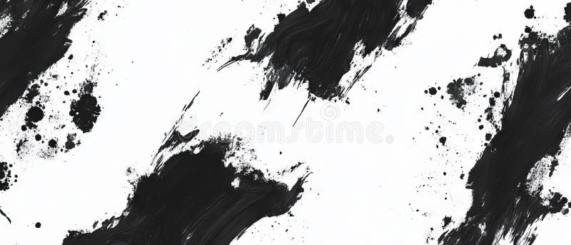 Seamless Black Ink Pattern Creating Bold Contrasts on a Solid White ...