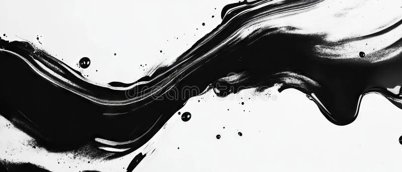 Seamless Black Ink Pattern with Unique Oil Textures on a White ...