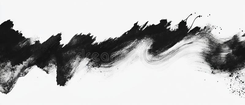 Seamless Black Ink Smudge Pattern with Blurred Edges on a White ...