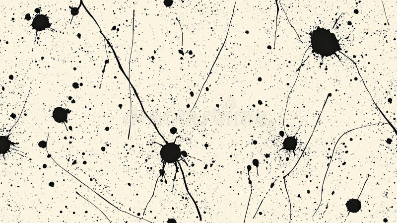 Seamless Black Ink Pattern with Oil Textures on a White Background ...