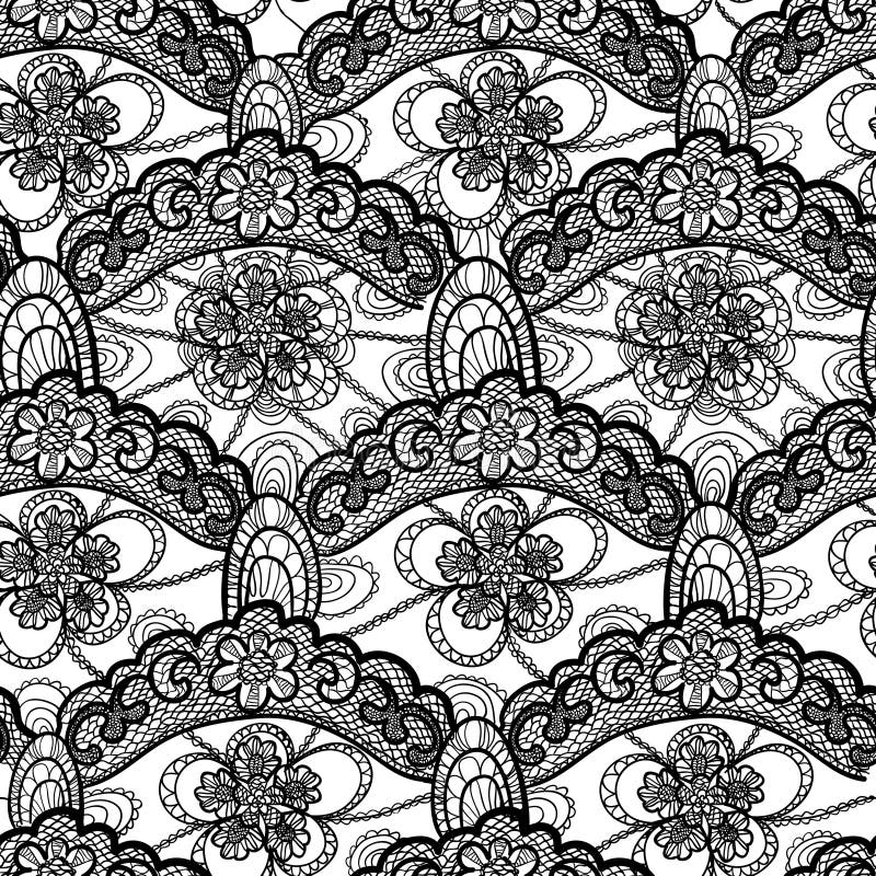 Black Lace Vector Fabric Seamless Pattern Stock Vector - Illustration ...
