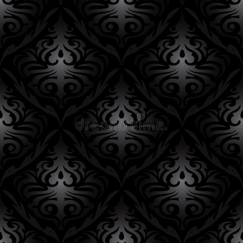 Seamless Black Silk Wallpaper Pattern Stock Vector - Illustration of ...