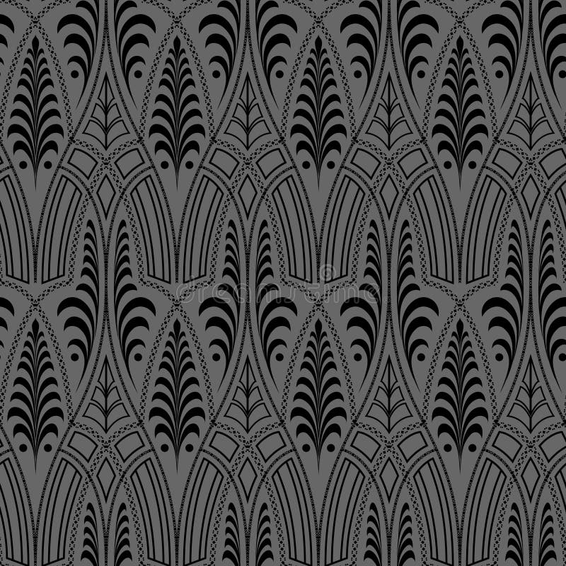 Seamless Black Wallpaper Pattern Stock Vector - Illustration of luxury ...