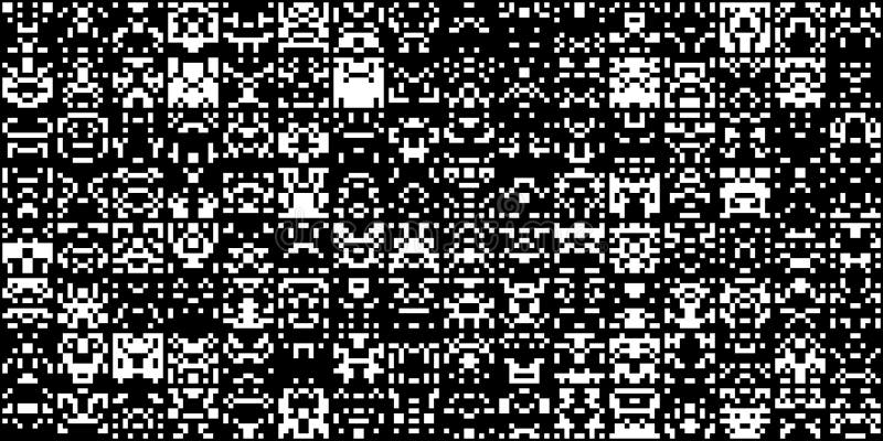 Seamless Black and White Abstract 8-bit Retro Geometric Pixel Pattern ...