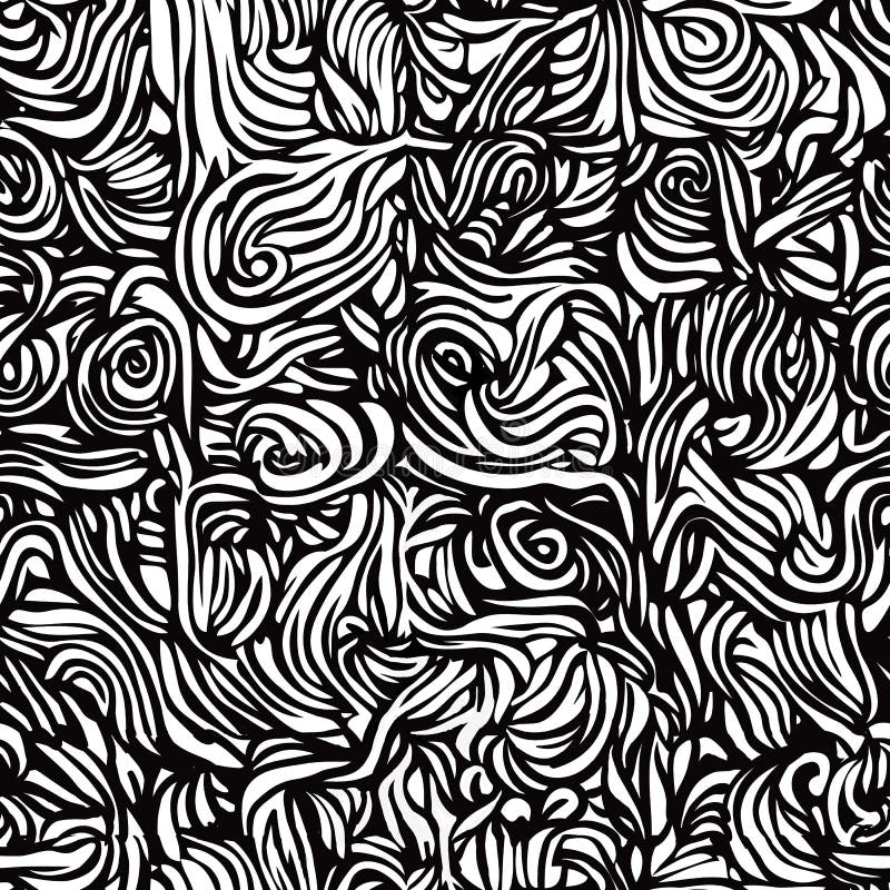 Black White Pattern Abstract Waves Stock Illustrations – 33,596 Black ...