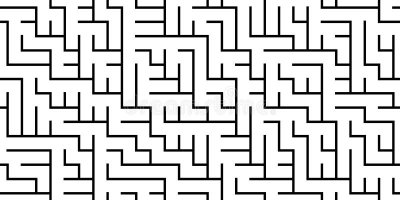Seamless Black and White Abstract Maze Line Pattern Stock Illustration ...