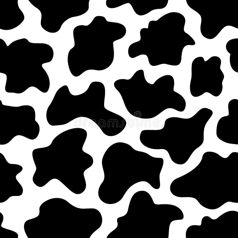 Seamless Black and White Cow Pattern Vector. Cow Print Stock ...
