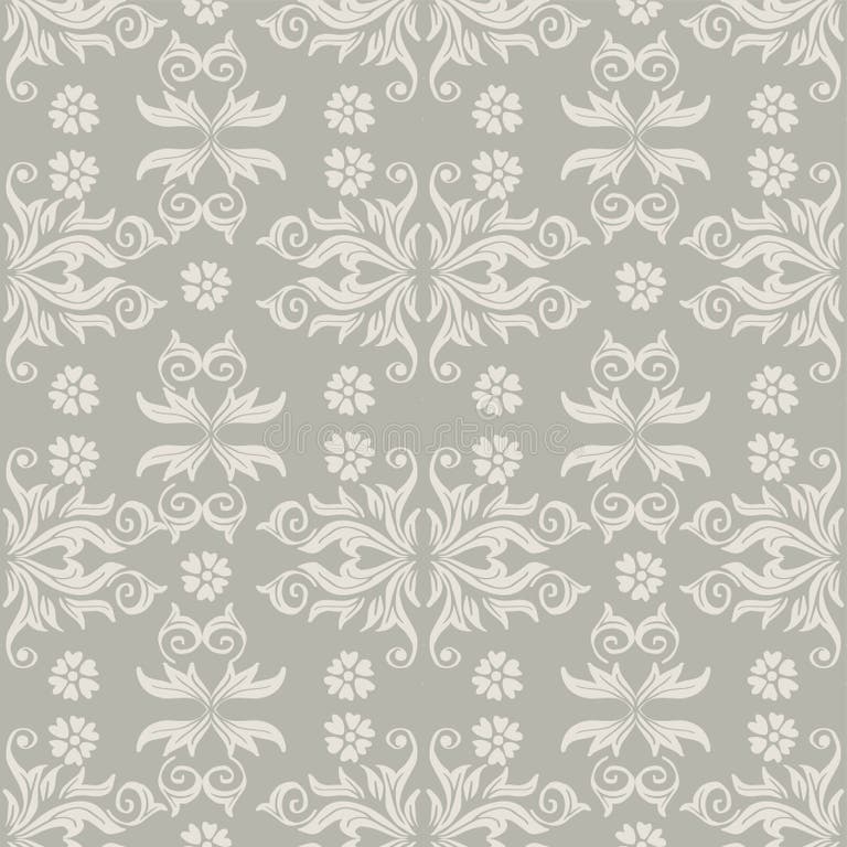 Gray Seamless Damask Pattern Stock Illustrations – 7,899 Gray Seamless ...