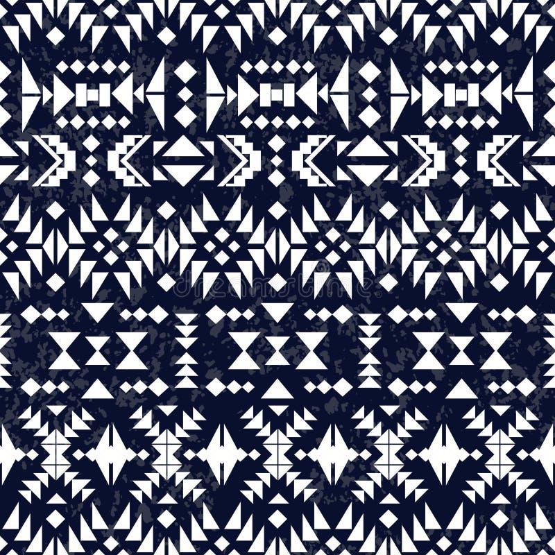Seamless Black and White Aztec Pattern Stock Vector - Illustration of ...
