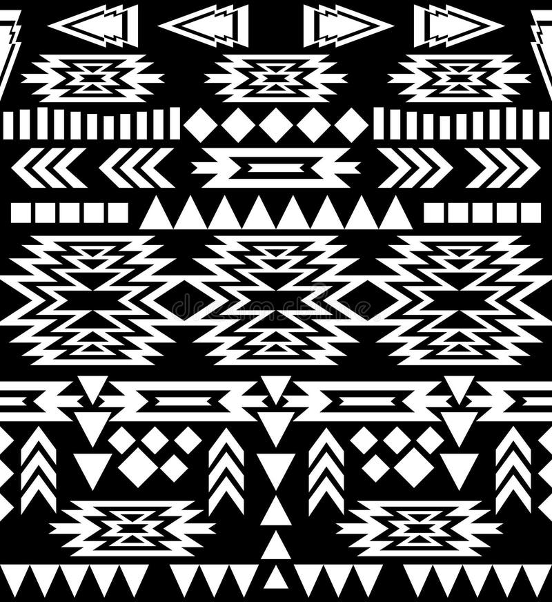 Seamless Black and White Aztec Pattern Stock Vector - Illustration of ...
