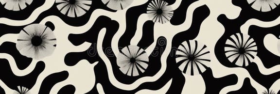 Seamless Black and White Floral Pattern with African Influences for ...
