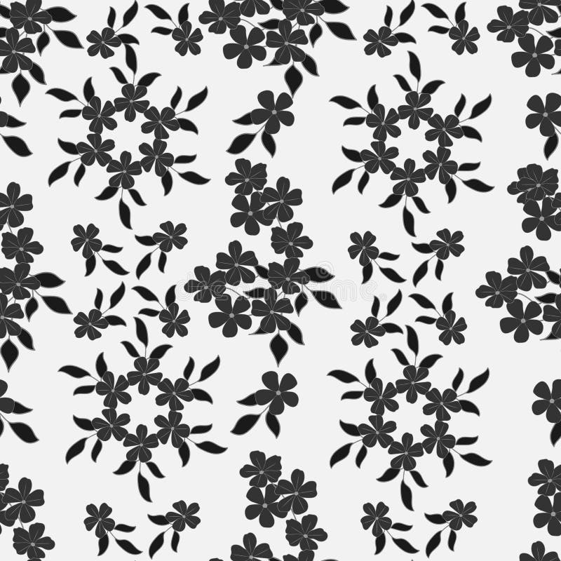 Seamless Black And White Floral Seamless Pattern Stock Vector