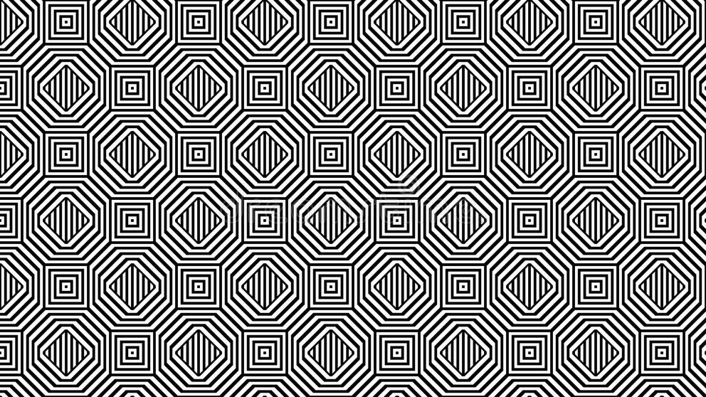 Abstract Hexagonal Optical Illusion Pattern in Black and White Stock ...