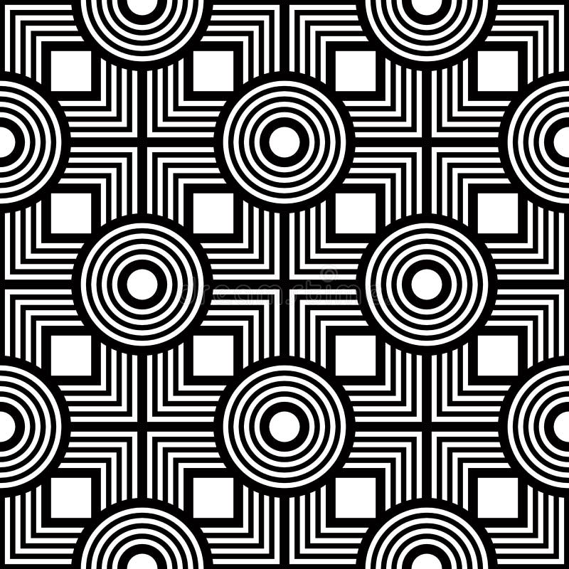 Seamless Black and White Geometric Pattern, Simple Vector Background ...