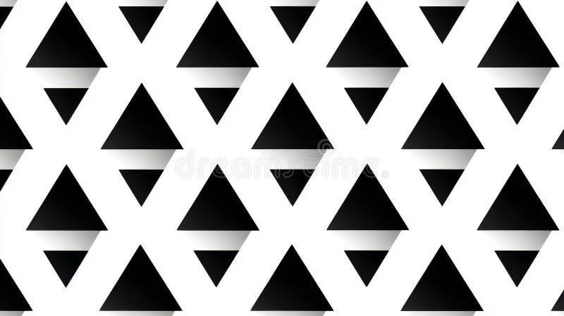 Seamless Black and White Geometric Pattern with Triangles and Inverted ...