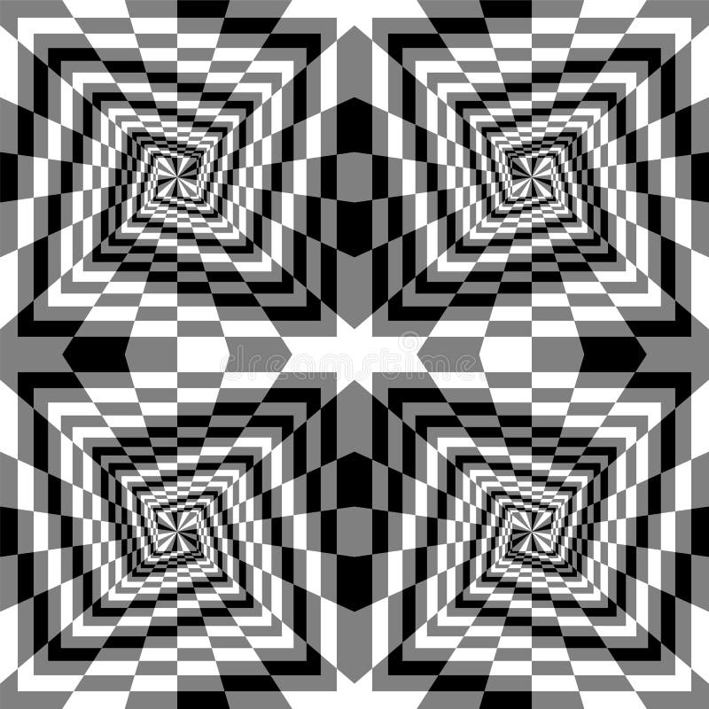 Black and White Concave Rectanguless Expanding from the Center. Optical ...
