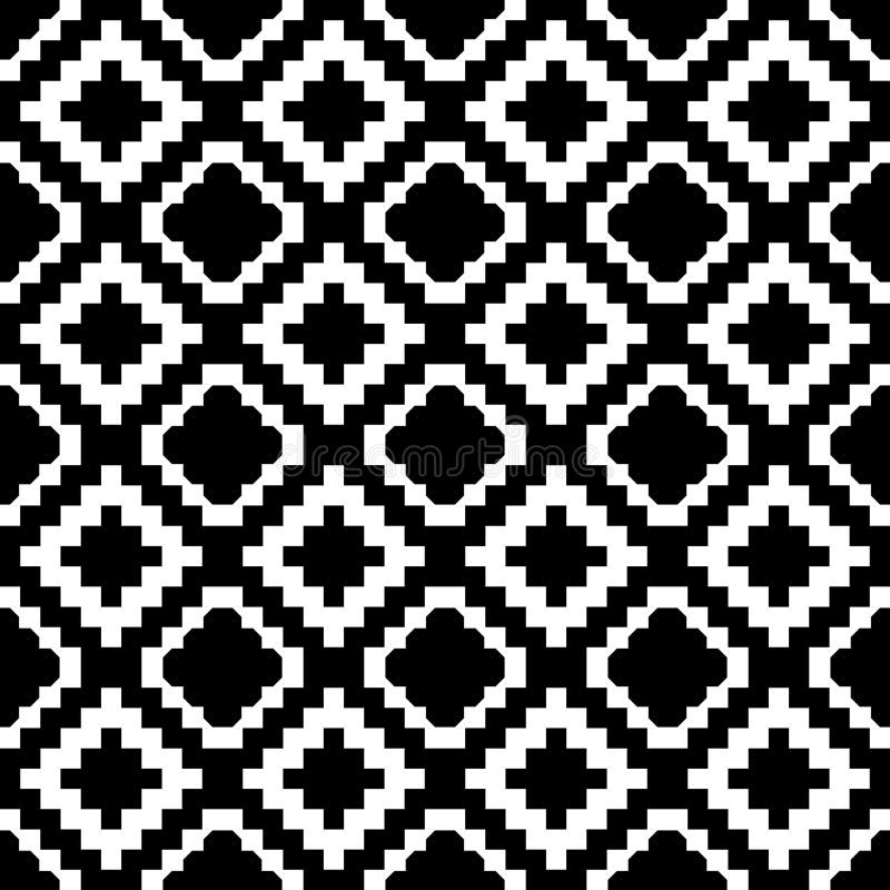 Seamless Black and White Indian Pattern. Stock Vector - Illustration of ...