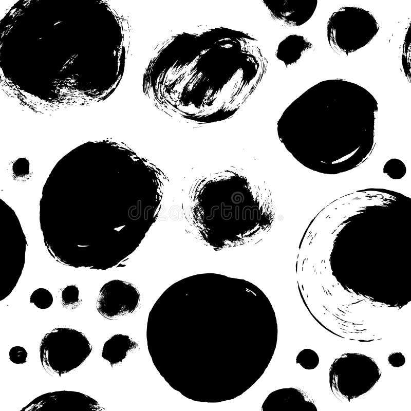 Rounded Lines Seamless Pattern. Black and White Background with ...