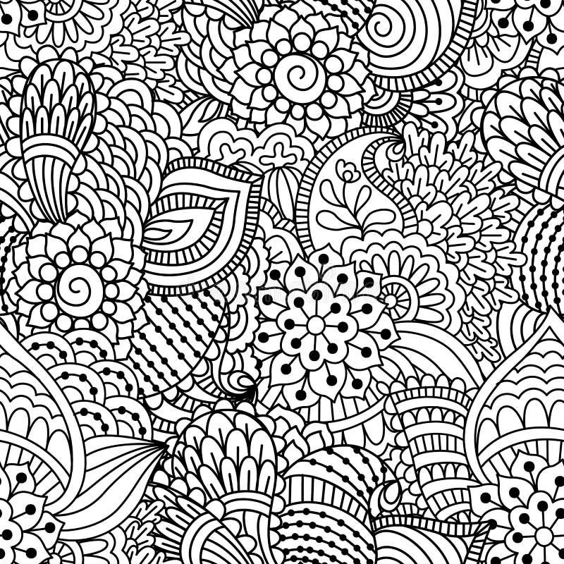 Seamless Black and White Pattern of Triangles. Coloring Pages for ...