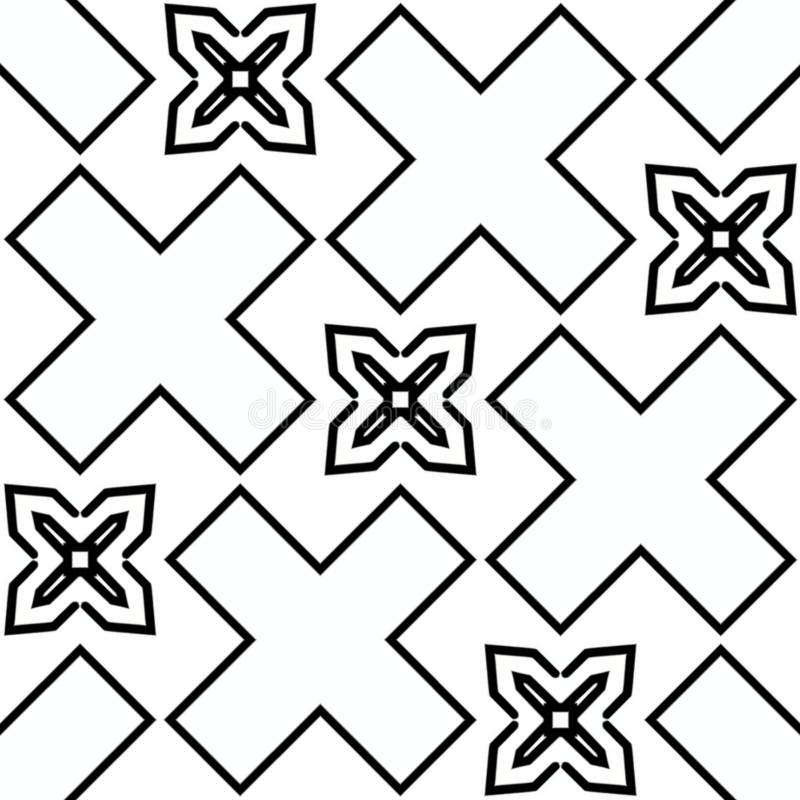 Simple and Striking Black and White Geometric Cross Pattern: Modern ...