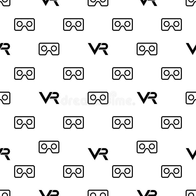 Seamless Pattern with VR Logos Stock Illustration - Illustration of ...