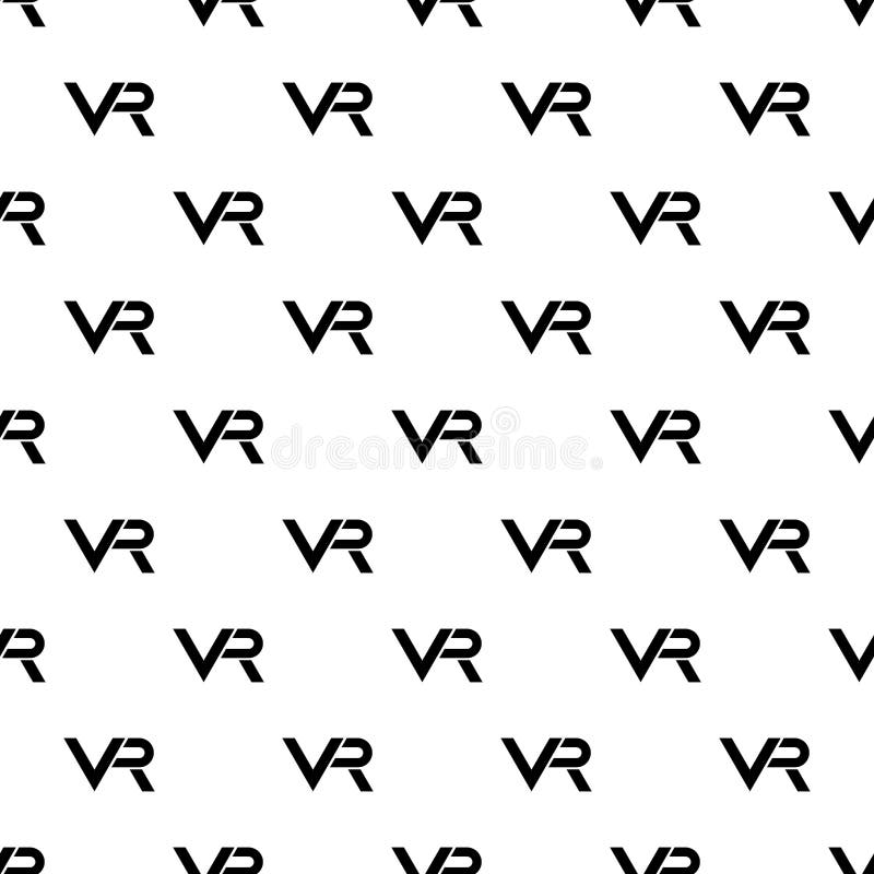 Seamless Pattern with VR Logos Stock Illustration - Illustration of ...