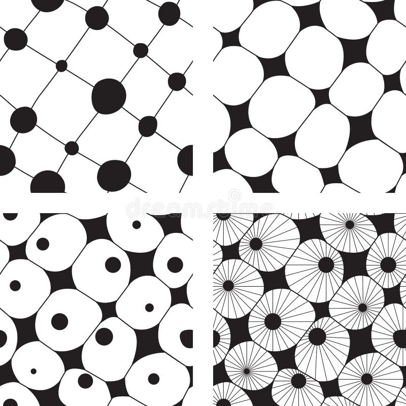 Seamless Black and White Pattern in Zentangle Style. Stock Vector ...