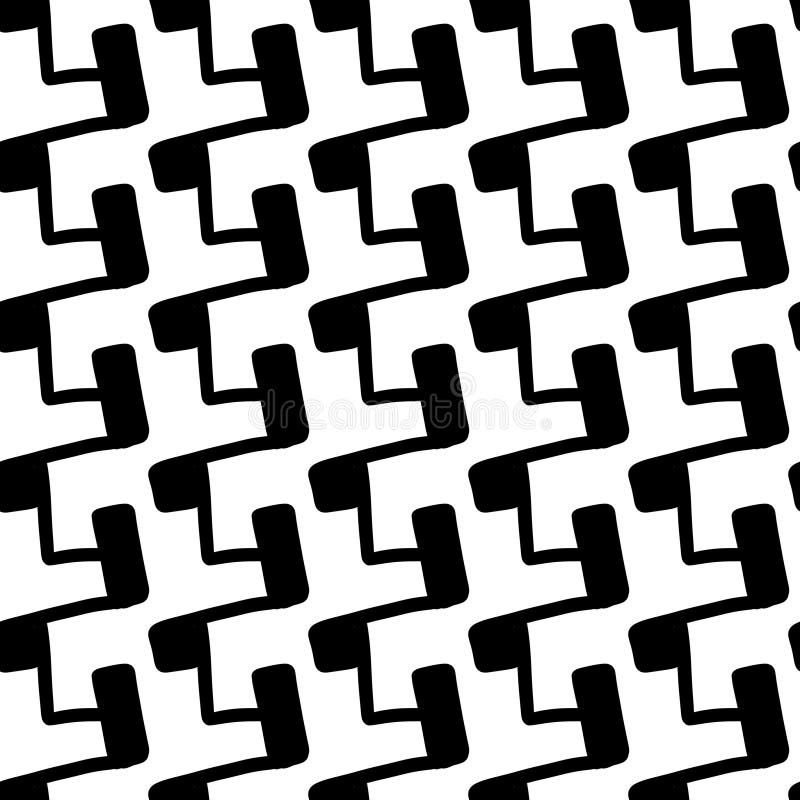 Seamless Black and White Rounded Square Lines Pattern. Abstract ...