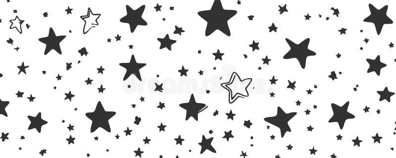 Seamless Black and White Star Pattern Design for Decorative Backgrounds ...