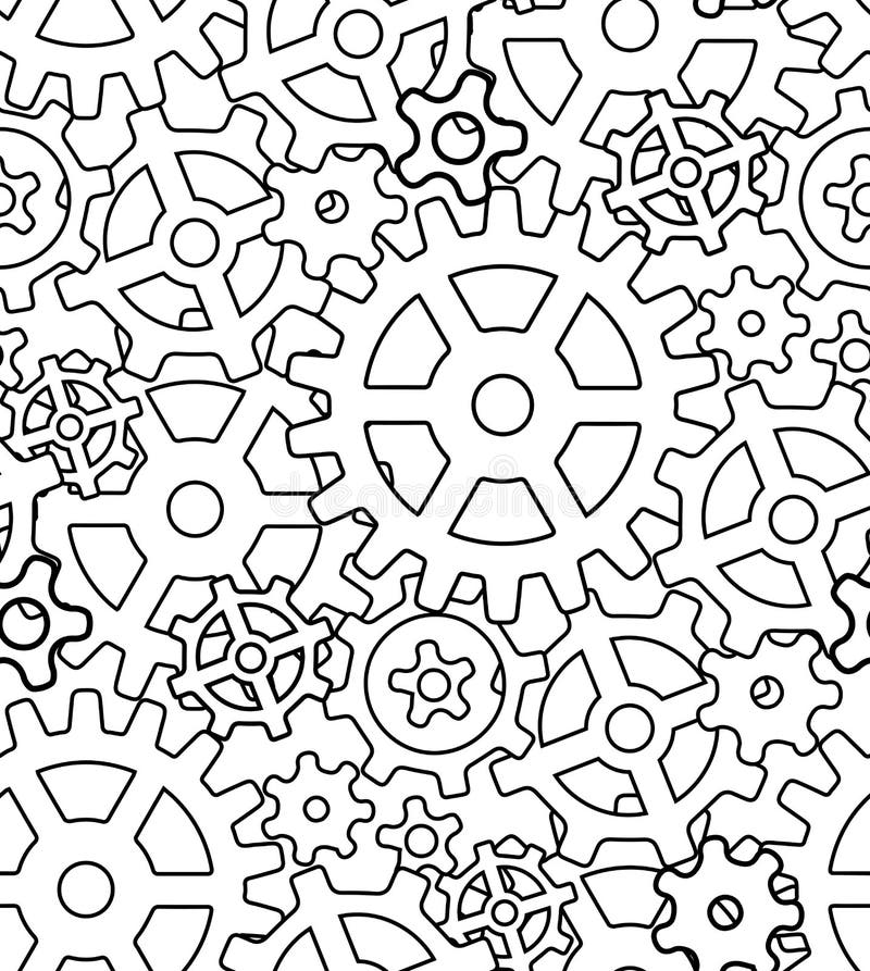 Seamless pattern of gears stock vector. Illustration of clock - 27203031