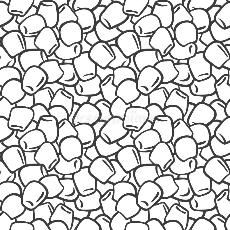 Seamless Black and White Vector Pattern with Maize Corn Kernels. Stock ...